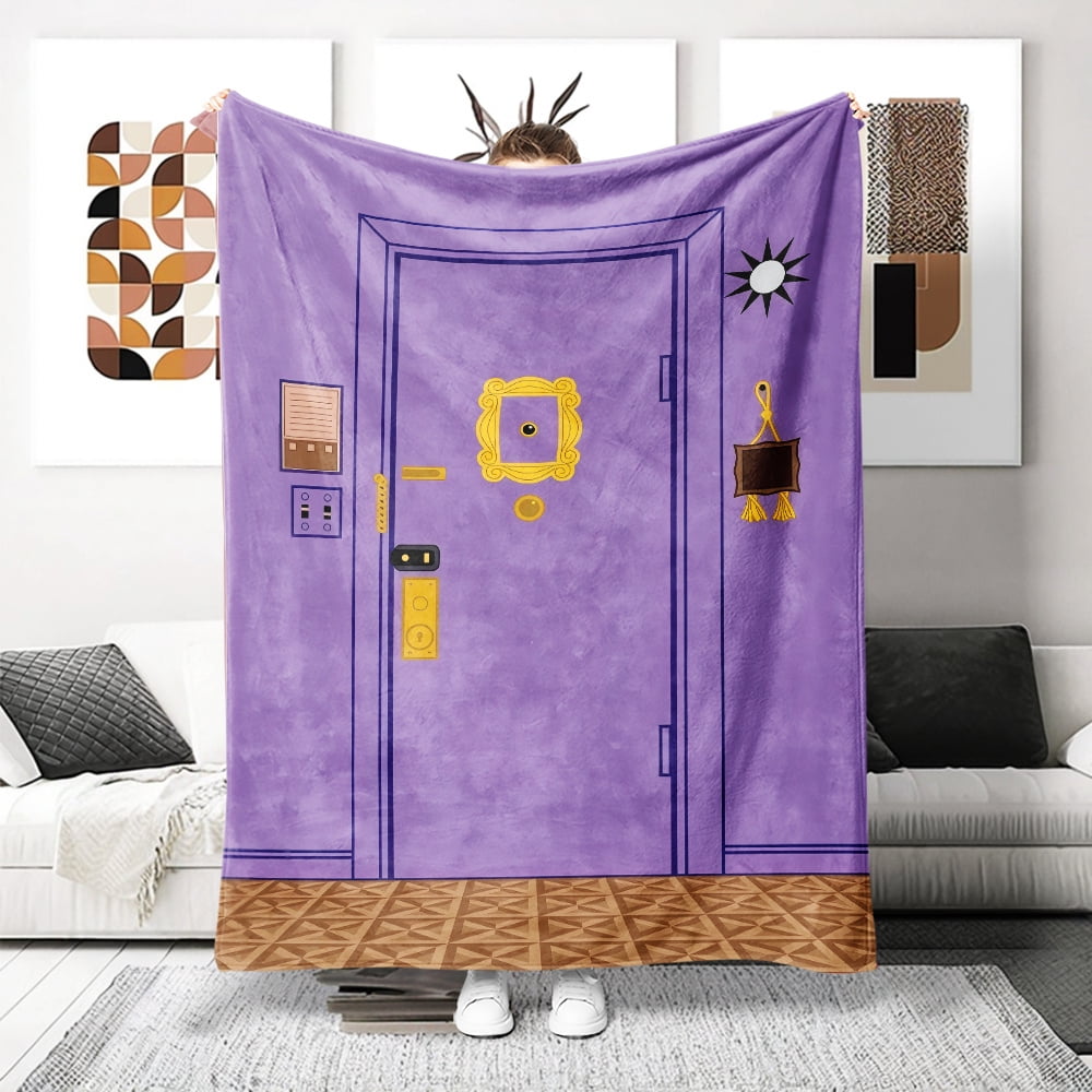 Friends TV Show Laugh Out Loud Door Flannel Blanket Purple Door Yellow ...