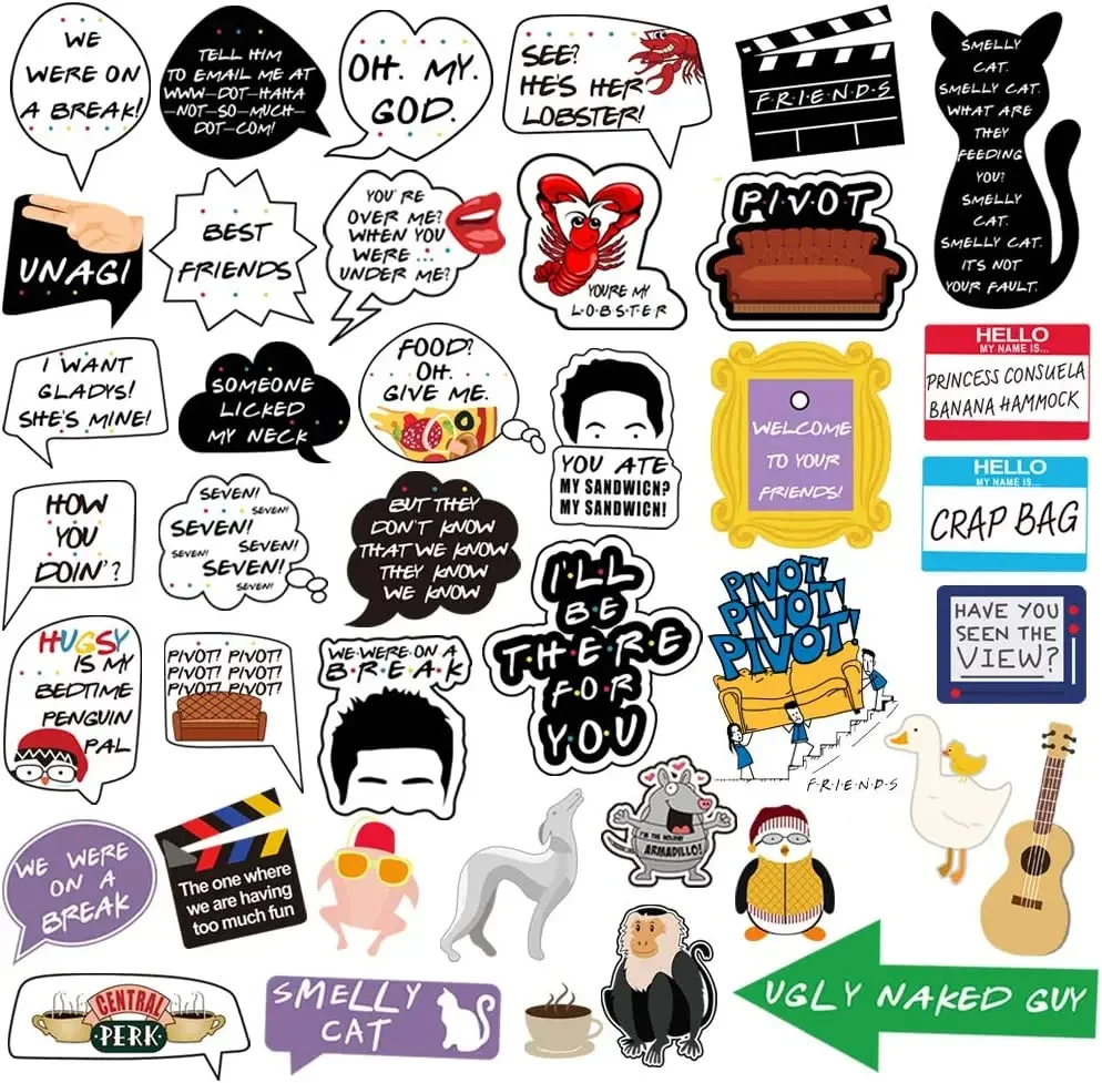 Friends TV Show Photo Booth Props, Friends Theme Birthday Party ...