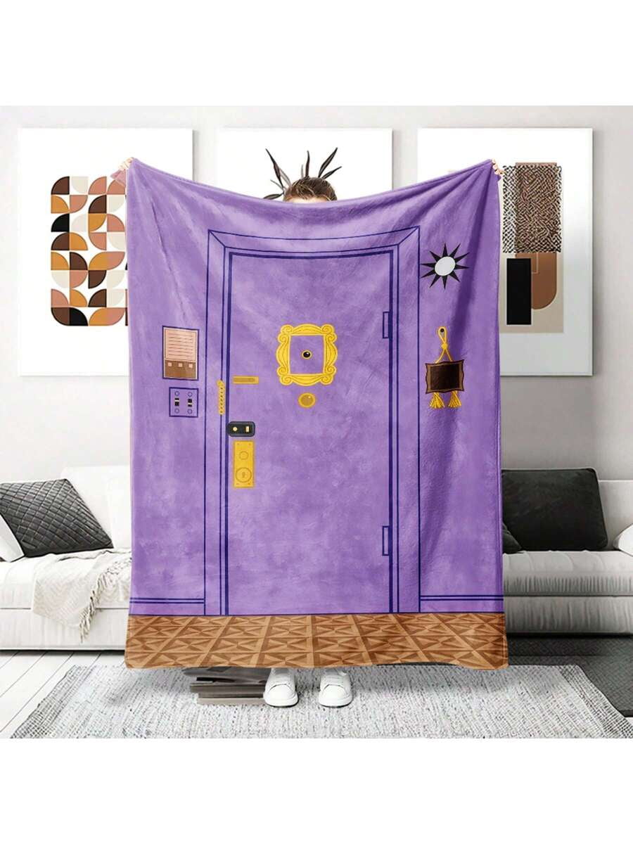 Friends TV Show Purple Door Flannel Blanket | All-Season Cozy ...