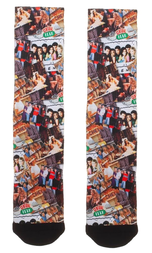 FRIENDS TV Show Scenes Collage All Over Sublimated Print Crew Socks ...