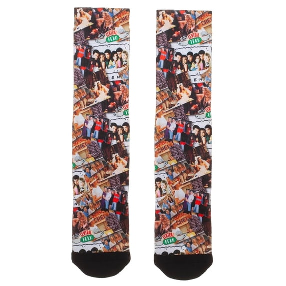 Friends TV Show Scenes Collage All Over Sublimated Print Crew Socks ...