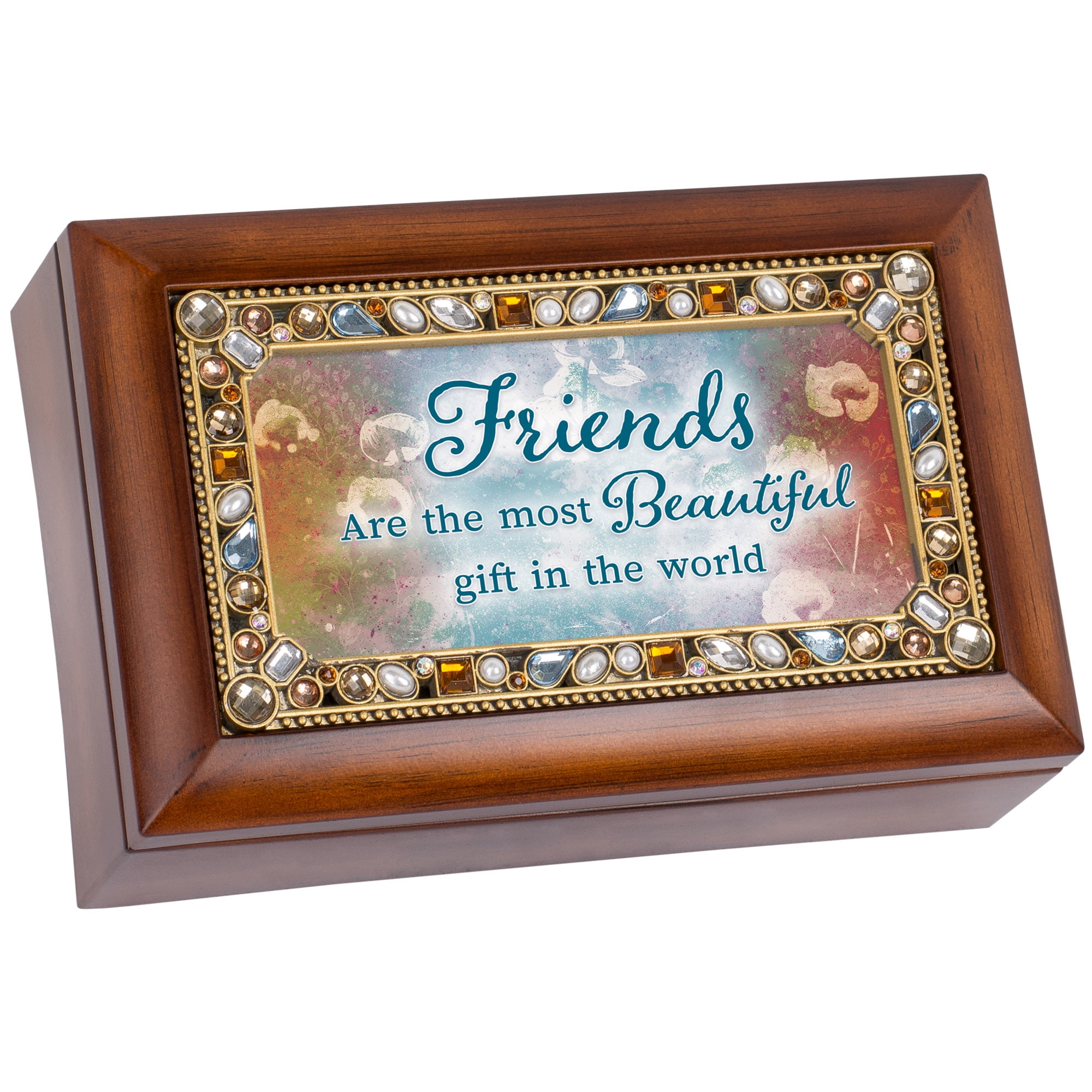 Friends The Most Beautiful Gift Woodgrain 7 X 4 Mdf Wood Musical Box ...