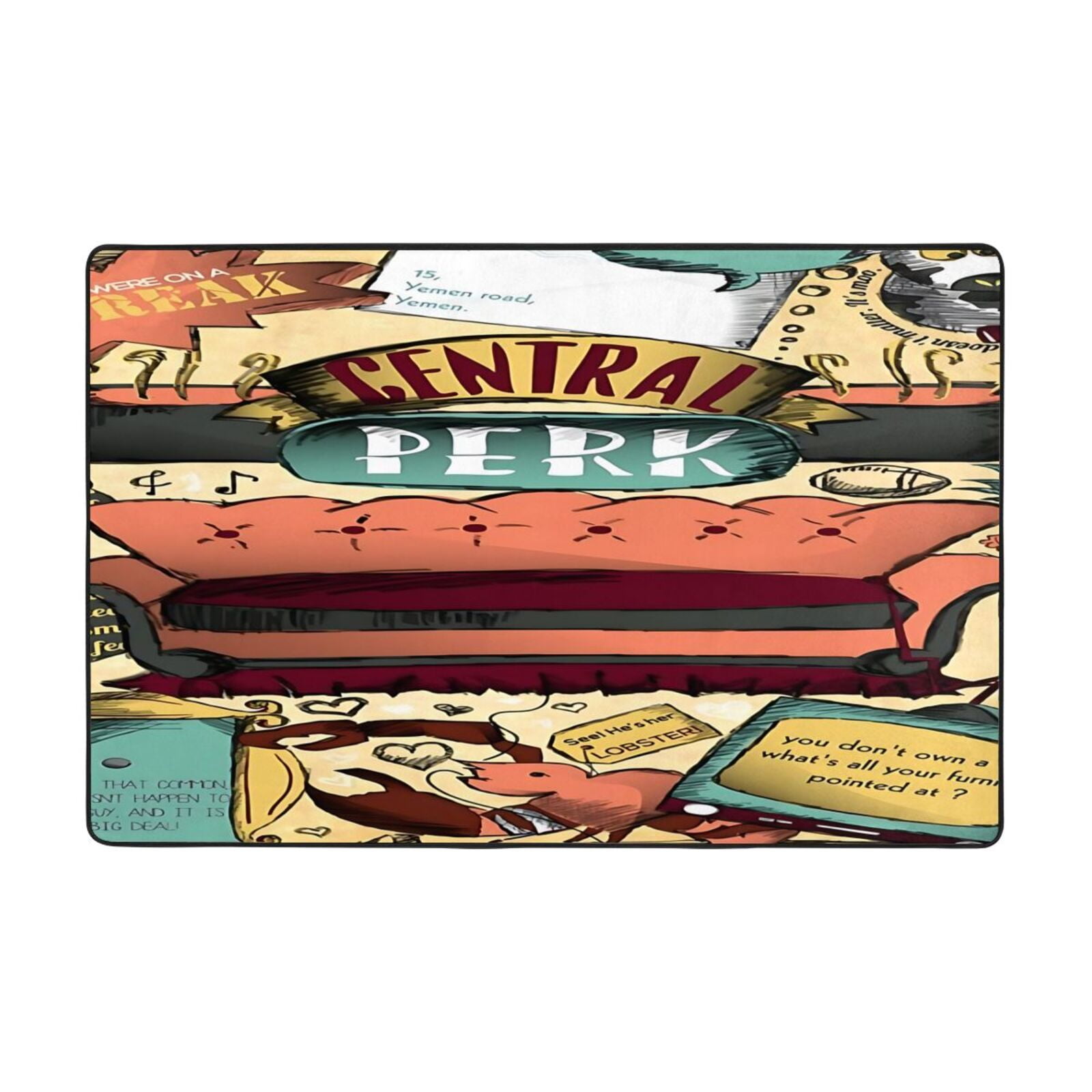 Friends Tv Show Area Rug Cartoon Rugs Non-Slip Soft Carpet Soft Floor ...