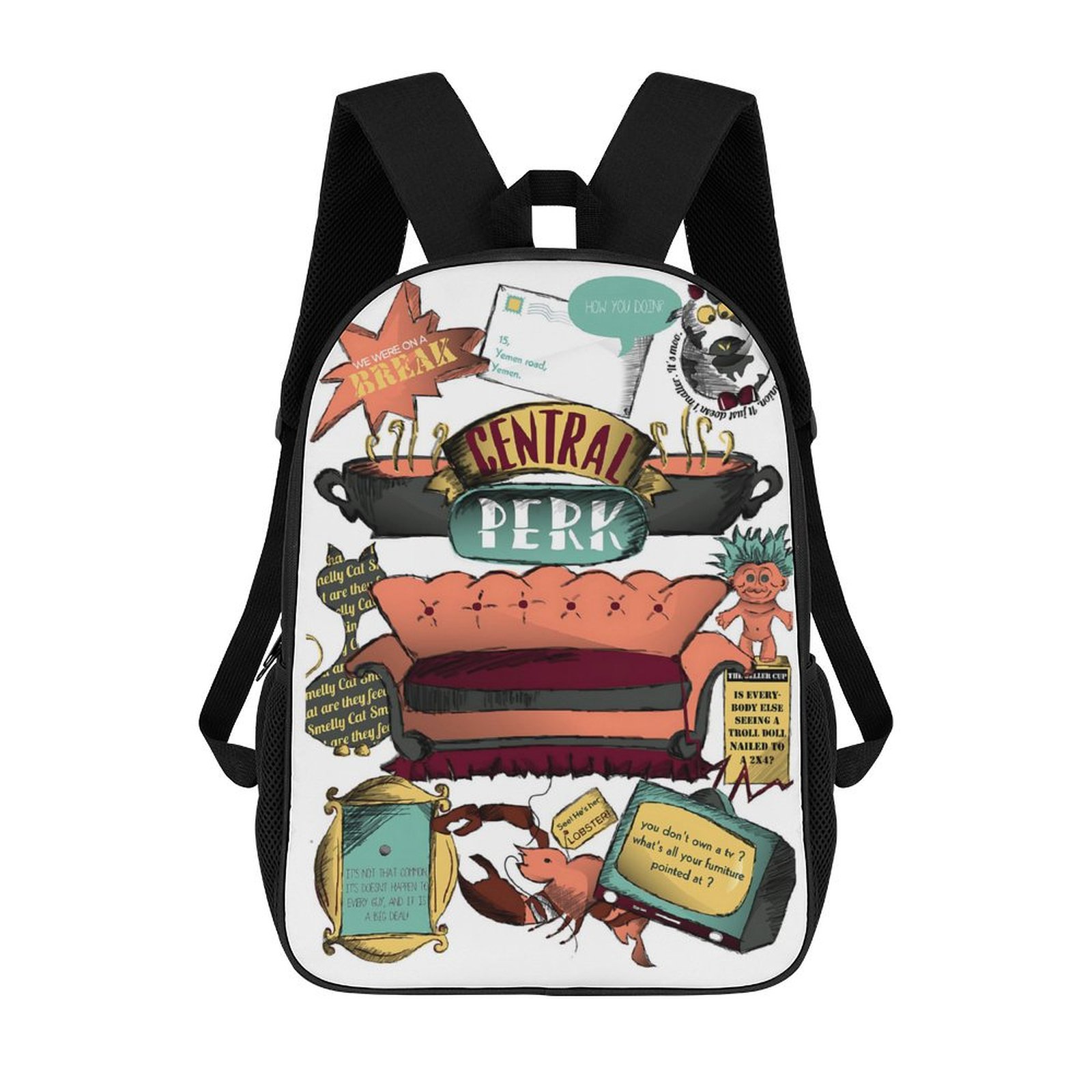 Friends Tv Show Backpack 17 Inch Lightweight Anime Print Design ...