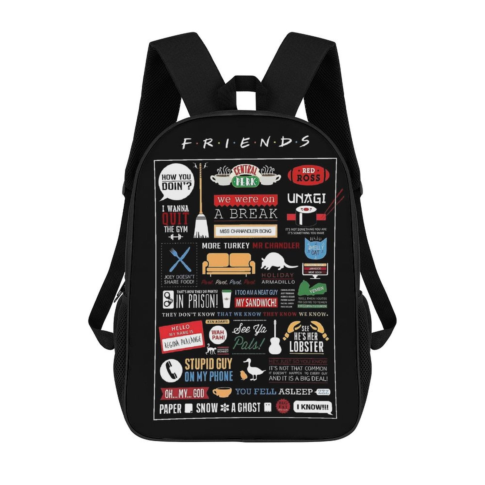 Friends Tv Show Backpack 17 Inch Lightweight Anime Print Design ...
