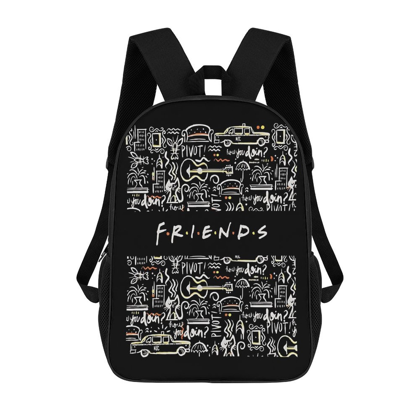 Friends Tv Show Backpack 17 Inch Lightweight Anime Print Design ...