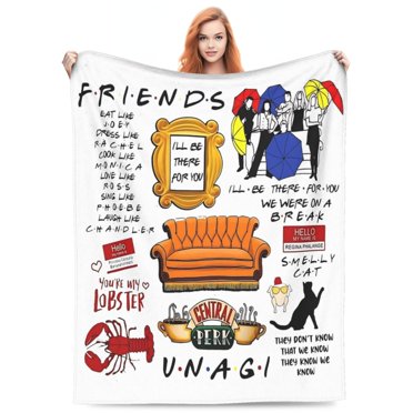 "Friends TV Show Logo Fleece Throw Blanket for Teens & Adults, 45"" x ...
