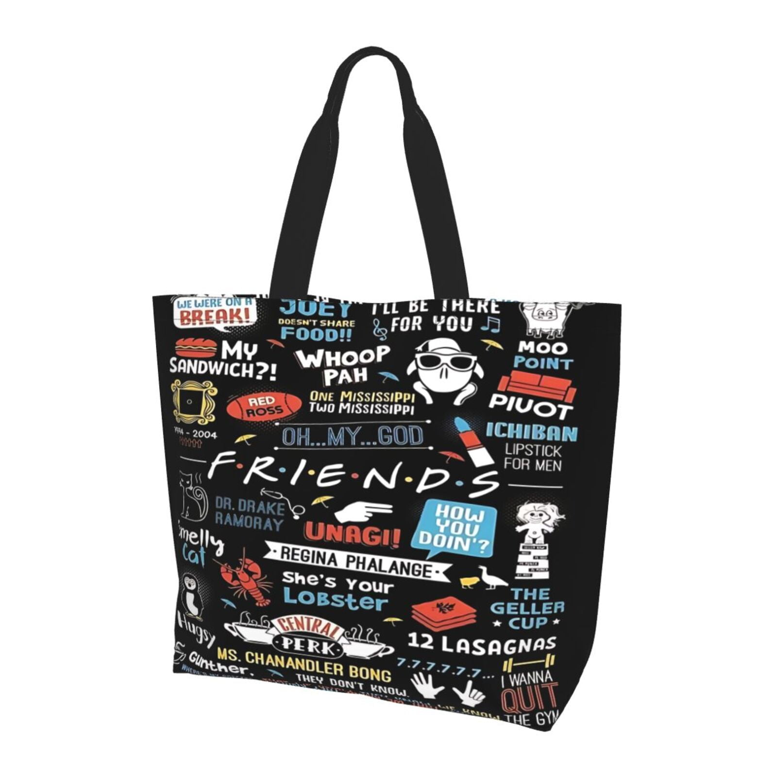 Friends Tv Show Cute Extra Large Canvas Tote Bag for Gym Beach Travel ...