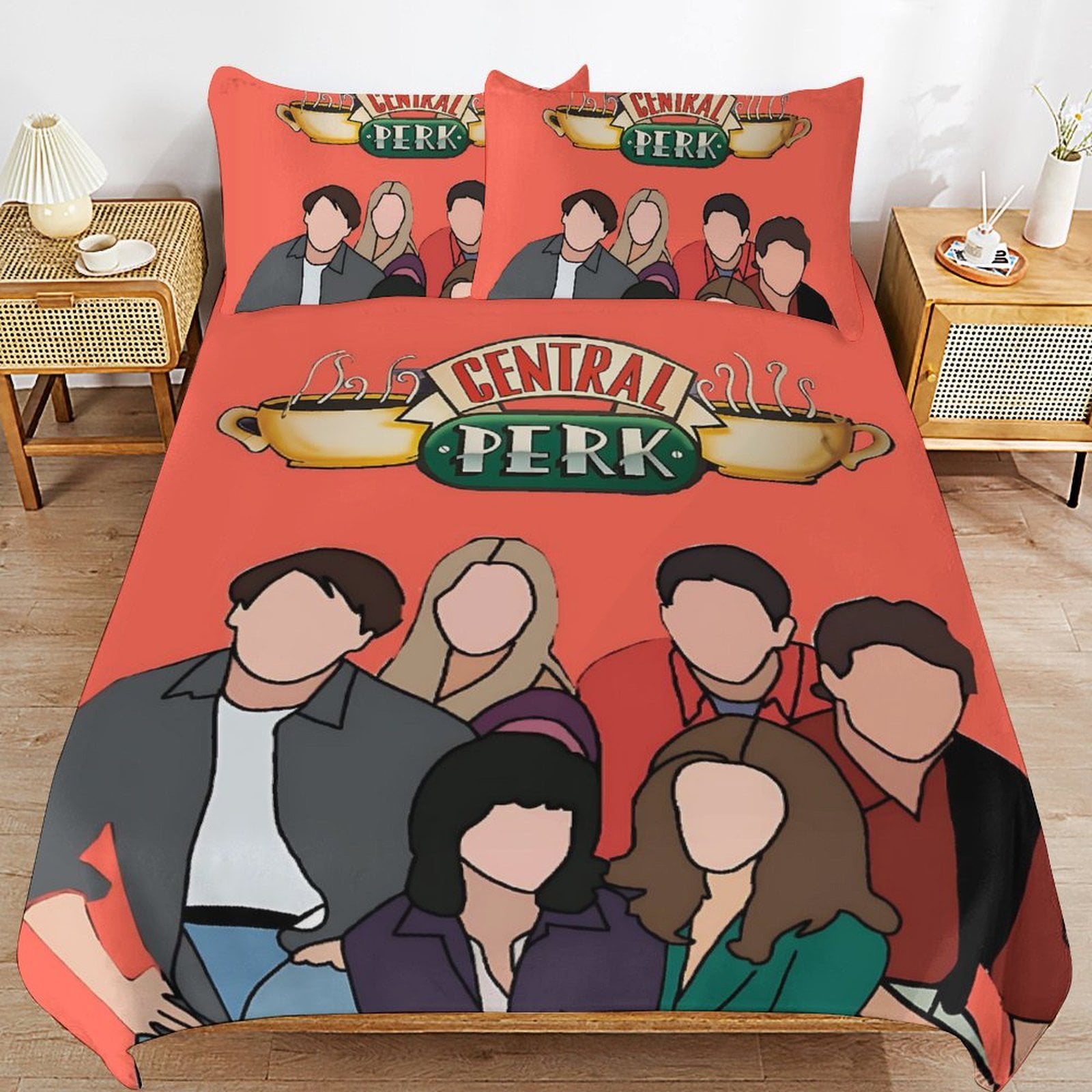 Friends Tv Show Duvet Cover Set Cartoon Print Bedding Set 3pcs for Kids ...