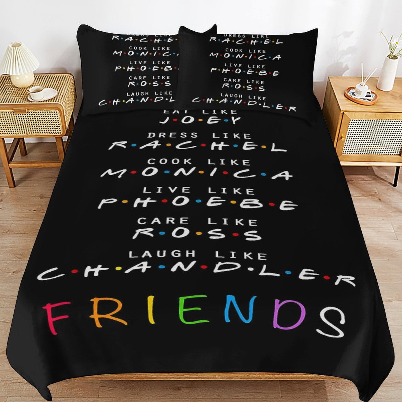 Friends Tv Show Duvet Cover Set Cartoon Print Bedding Set 3pcs for Kids ...