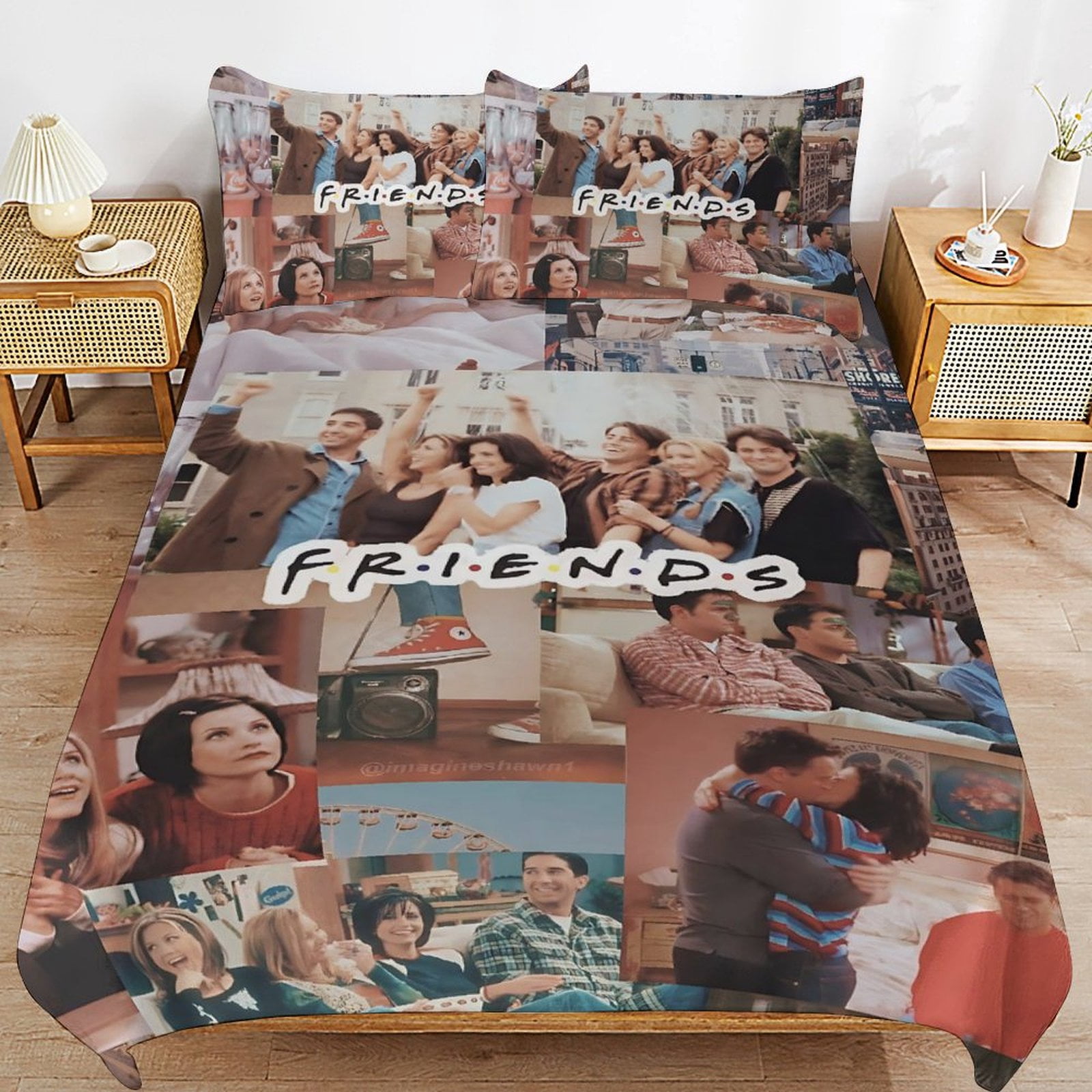 Friends Tv Show Duvet Cover Set Cartoon Print Bedding Set 3pcs for Kids ...