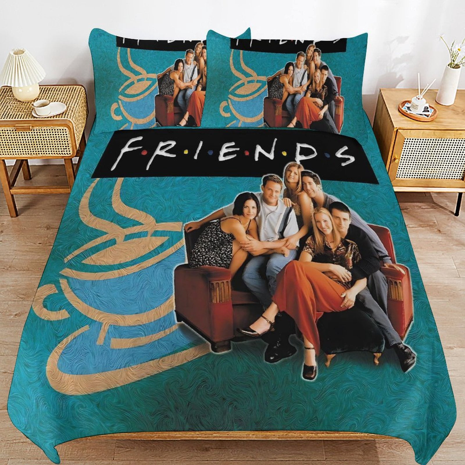 Friends Tv Show Duvet Cover Set Cartoon Print Bedding Set 3pcs for Kids ...