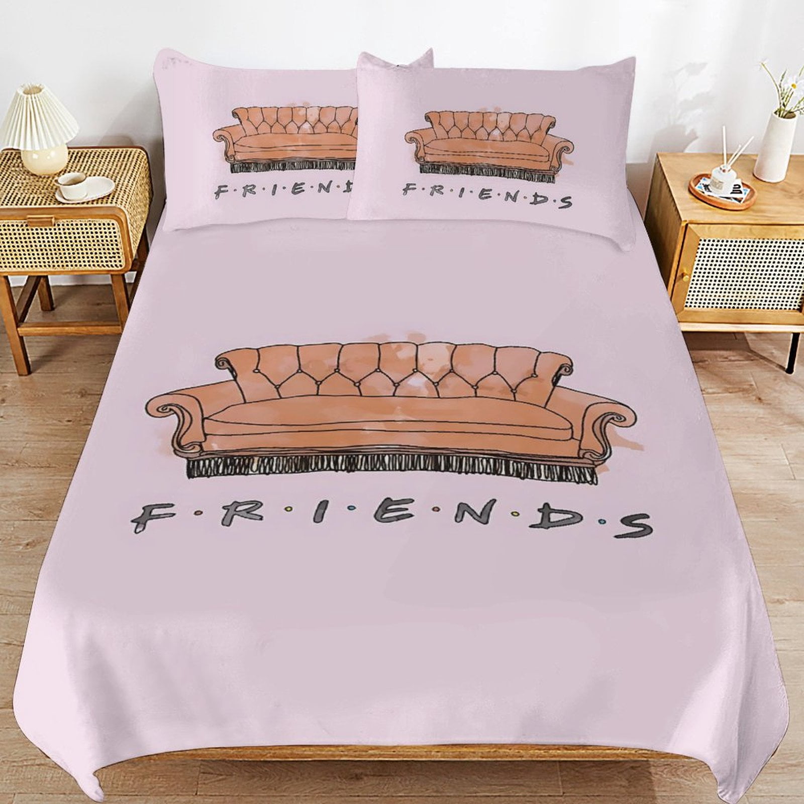Friends Tv Show Duvet Cover Set Cartoon Print Bedding Set 3pcs for Kids ...