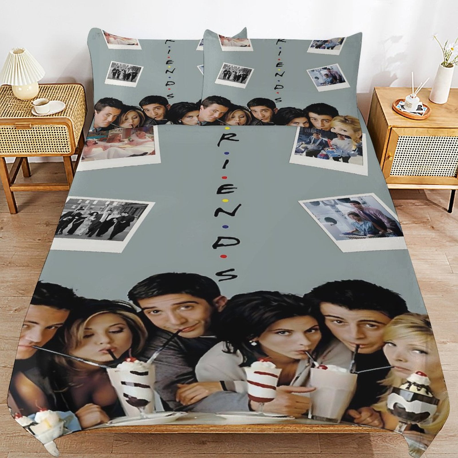 Friends Tv Show Duvet Cover Set Cartoon Print Bedding Set 3pcs for Kids ...