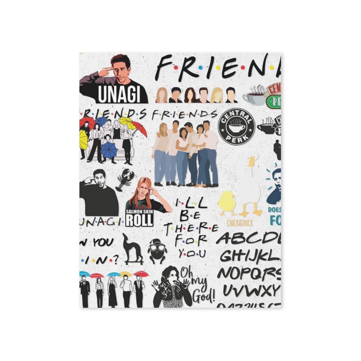 Friends Tv Show Unframed Posters Canvas Art Posters Cartoon Posters ...
