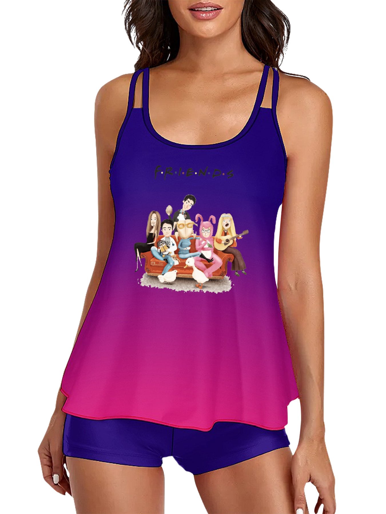 Friends Tv Women's Detachable Bra And Swim Briefs Two-Piece Swimsuit ...