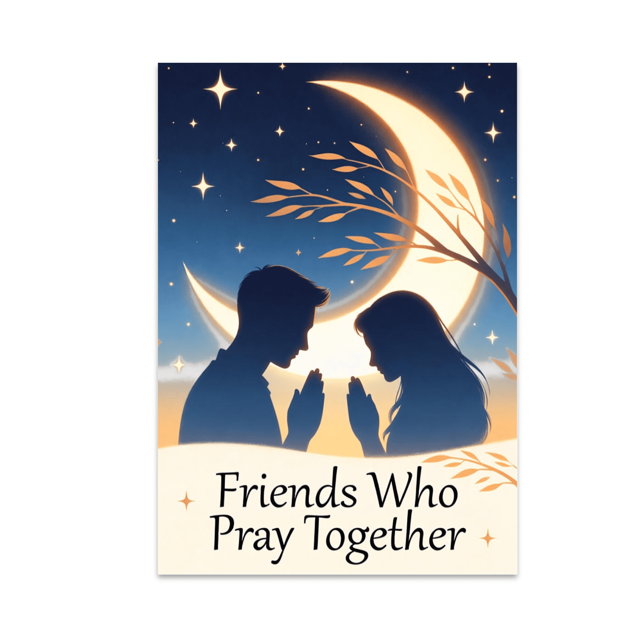 Friends Who Pray Together Under Night Sky - Prayer Enthusiast - 13x19 ...