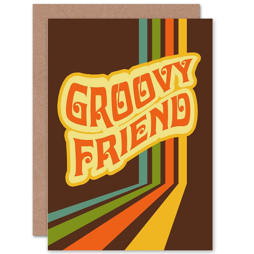 Friendship Back To The Groovy 70s Retro Greetings Card Plus Envelope ...