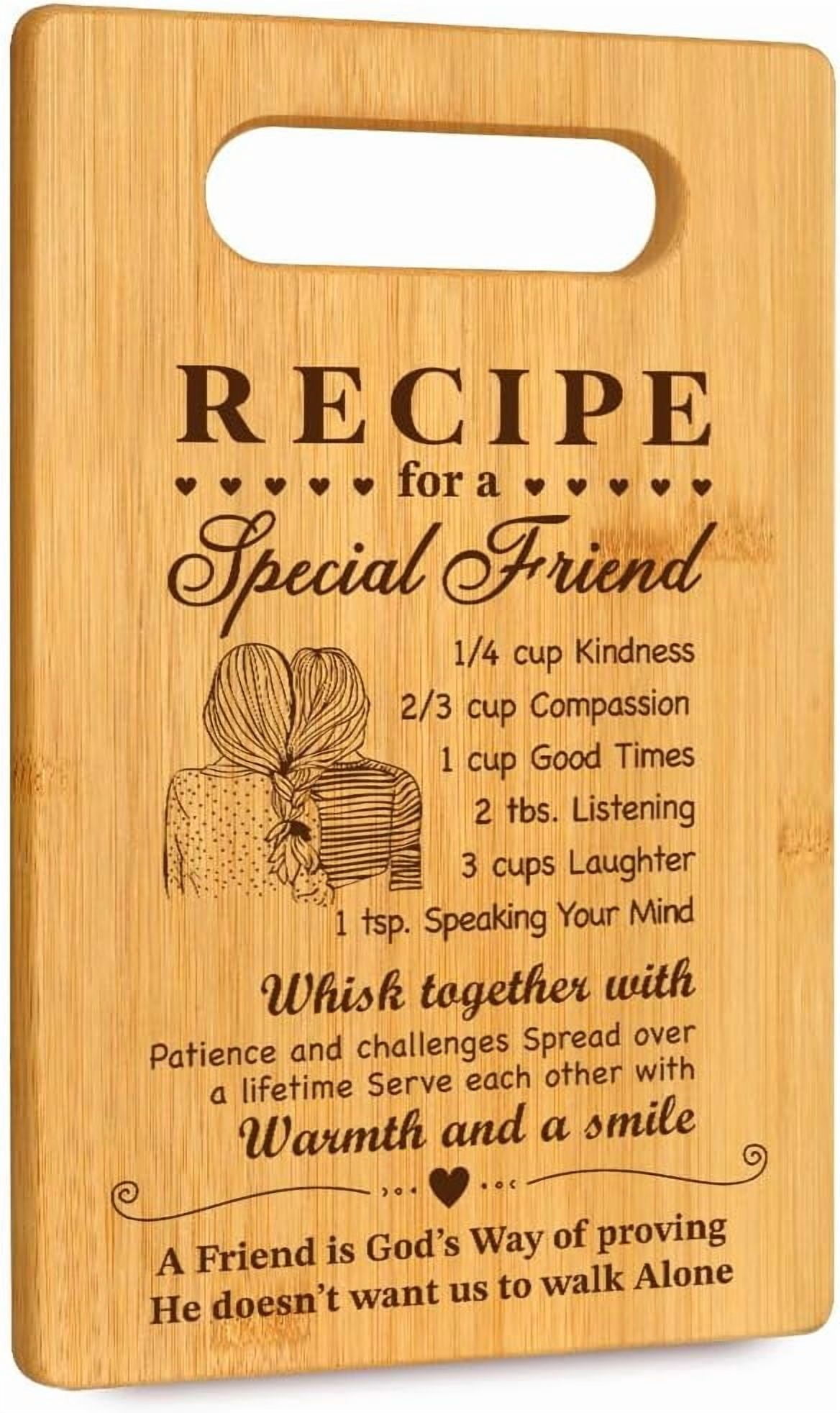 Friendship Bamboo Cutting Board with Quotes - Birthday Gifts for Bestie ...