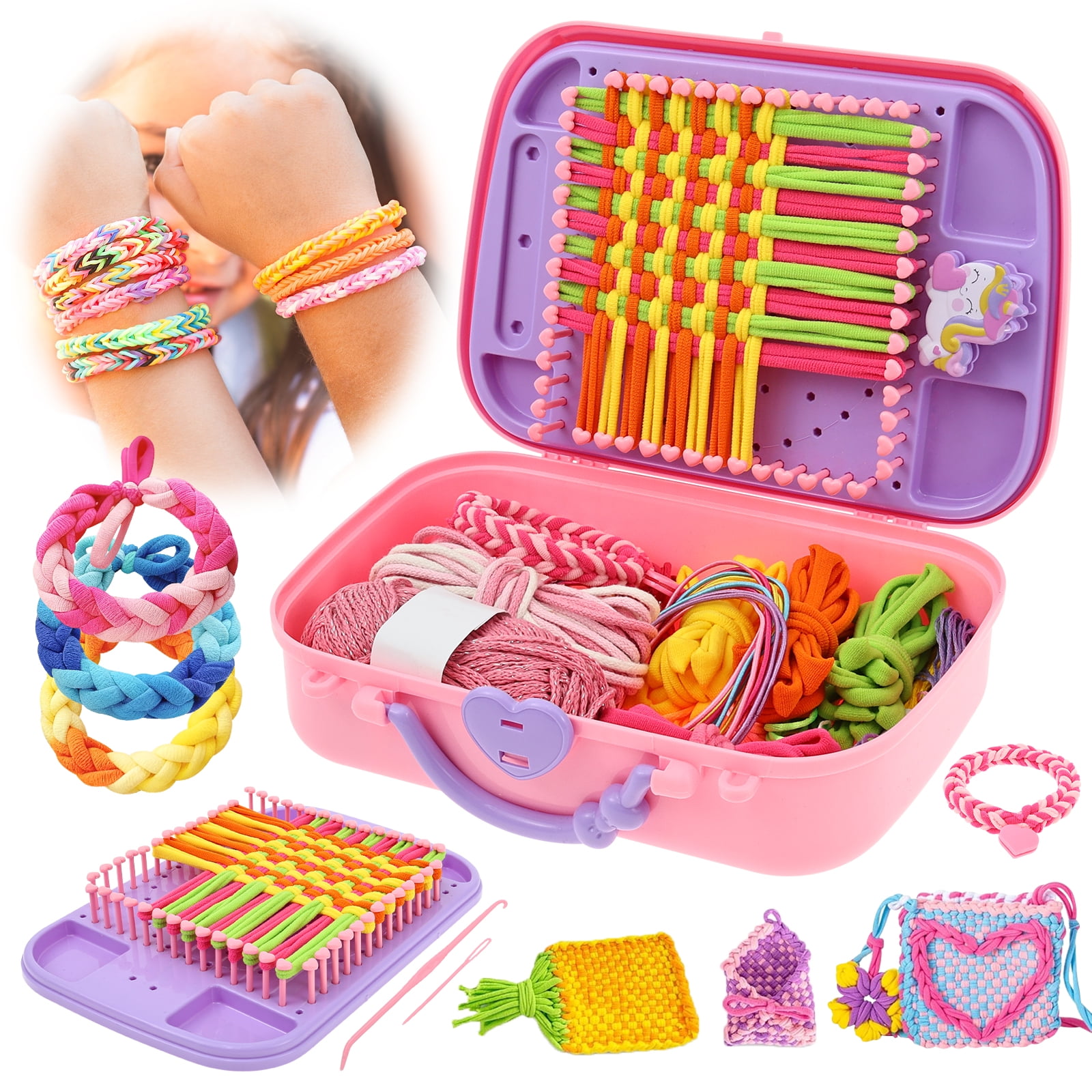 Friendship Bracelet Making Kit for Girls Age 8-12，Bracelet Cup Mat and ...