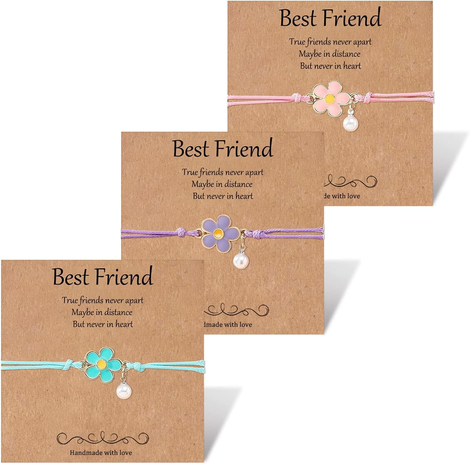Friendship Bracelets for 3, Trio Bracelets for Best Friends, Sister ...