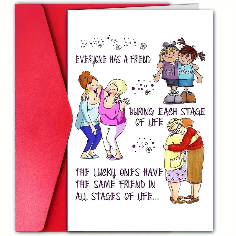 Friendship Card - “Everyone Has a Friend” Life Stages Design – Envelope ...