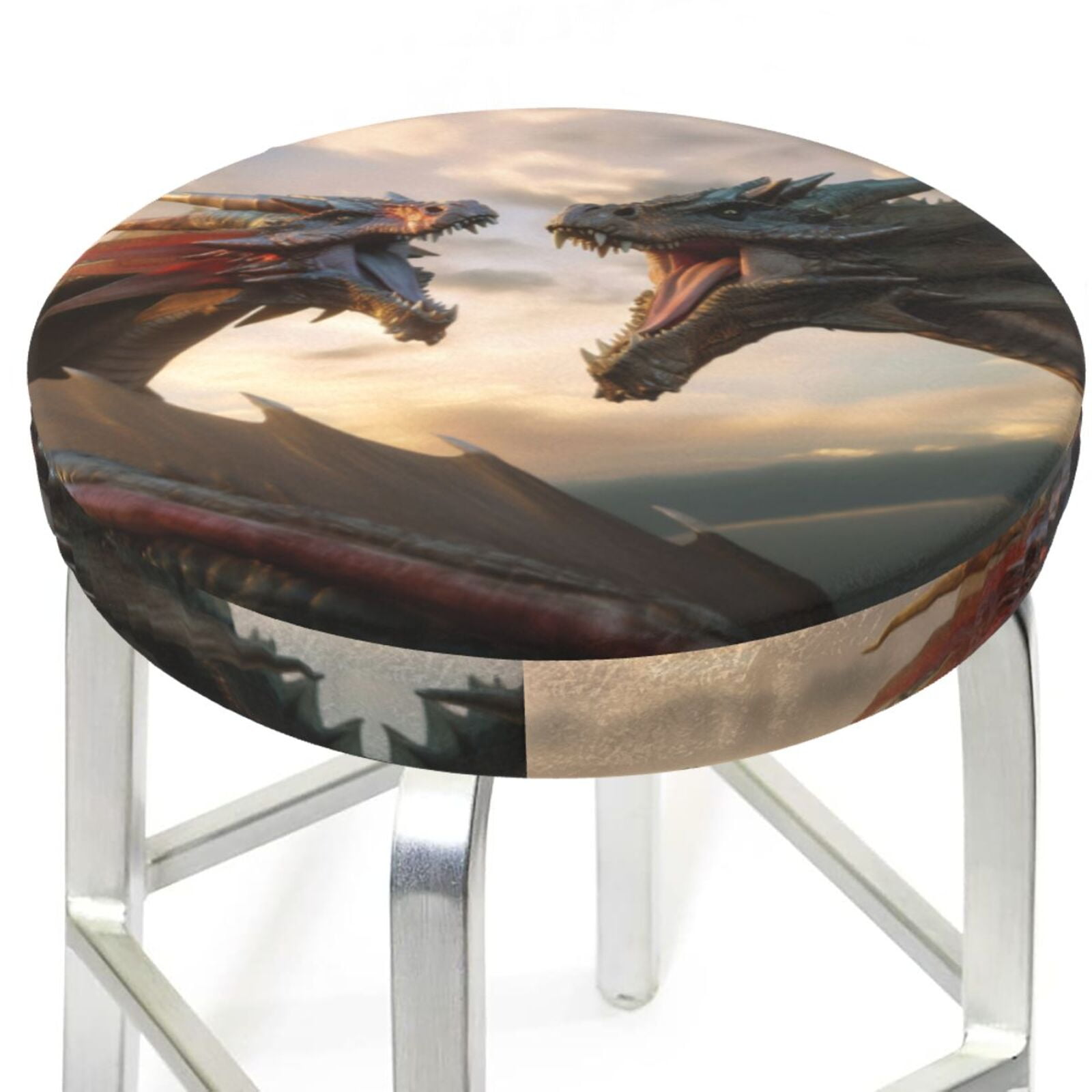 Friendship Dragon Bar Stool Covers - Stretch Round Seat Covers with ...