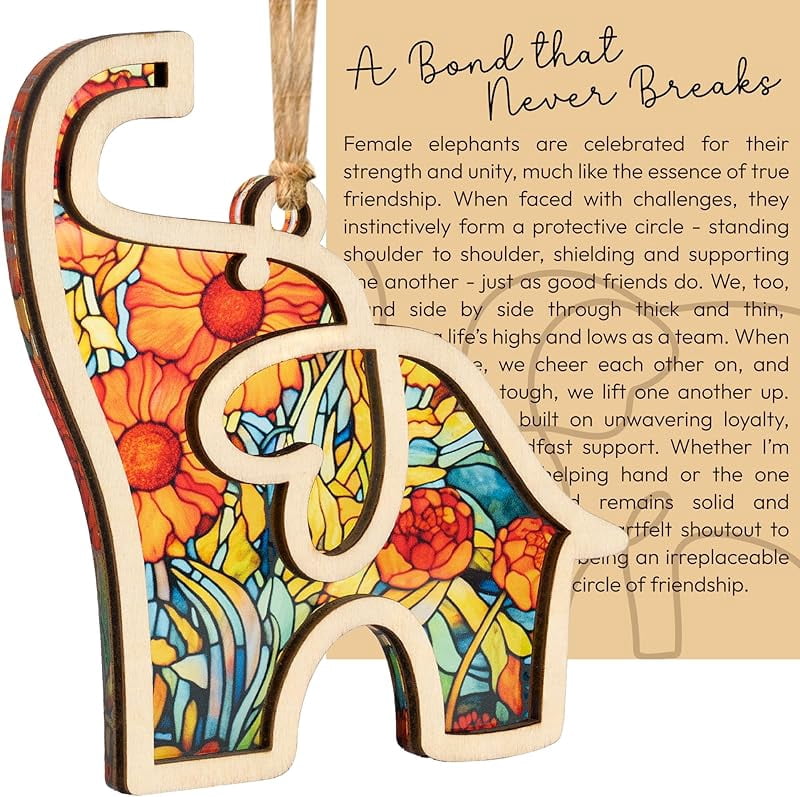 Friendship Elephant Ornament with Story Card, Sisterhood Elephant ...