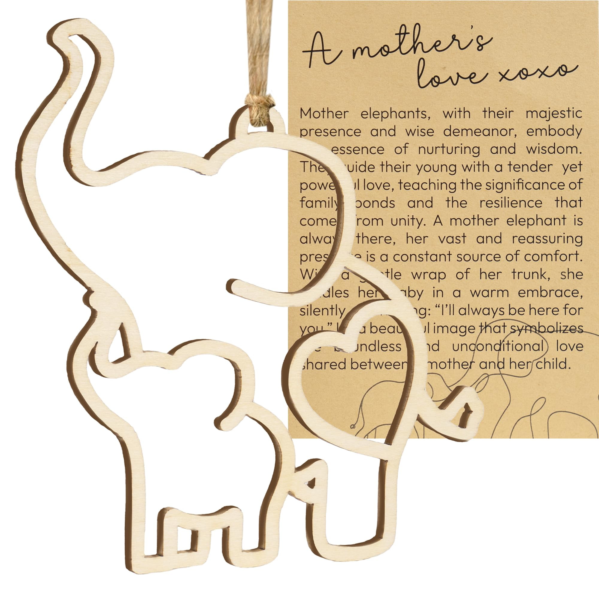 Friendship Elephant Ornament, Wooden OIF8 Christmas Ornament with Story ...