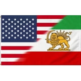 Friendship Flag Historic Flags With Sun Lion,Large Us And Old Iran ...