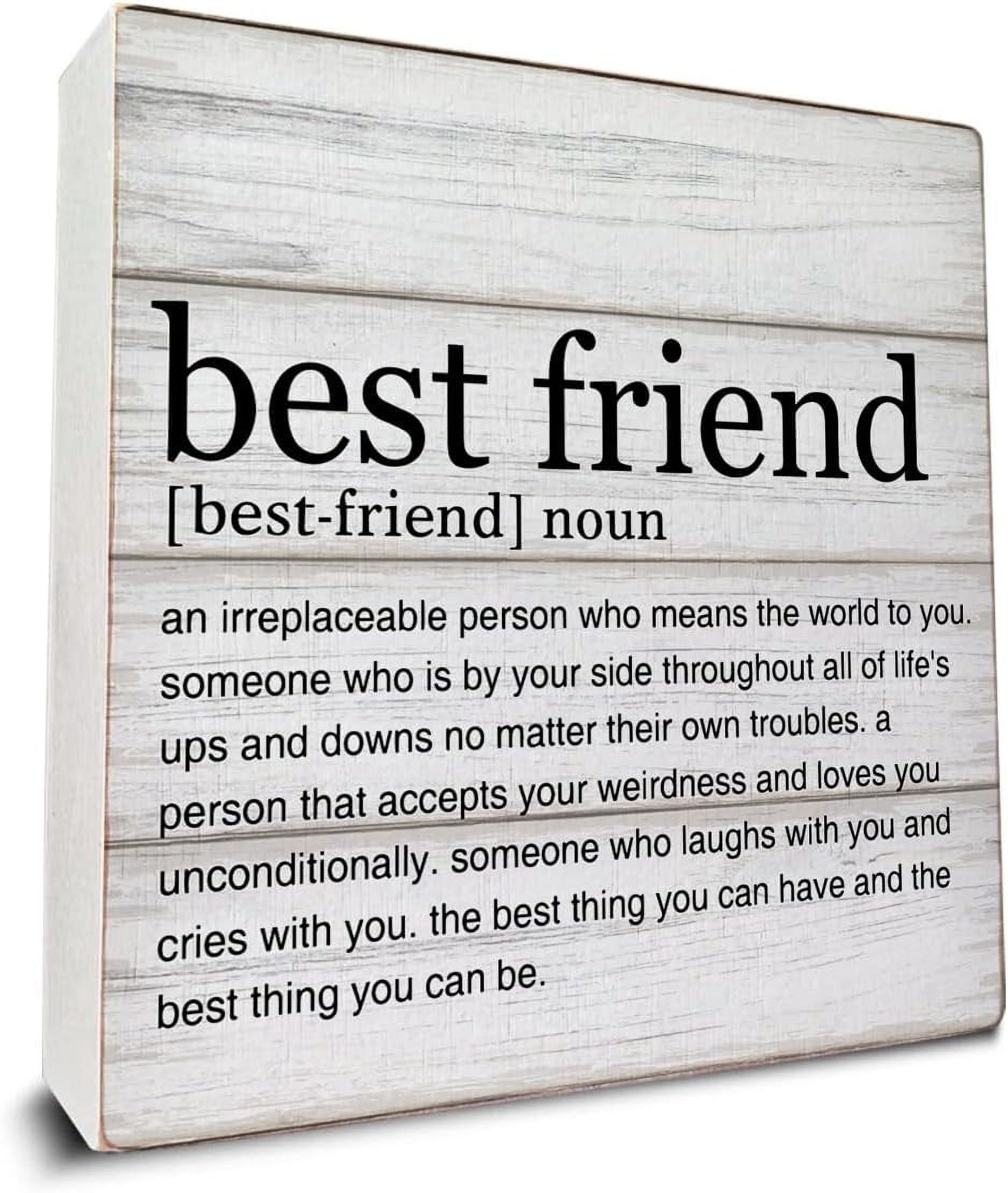 Friendship Gift for Best Friend Wooden Box Sign Best Friend Definition ...