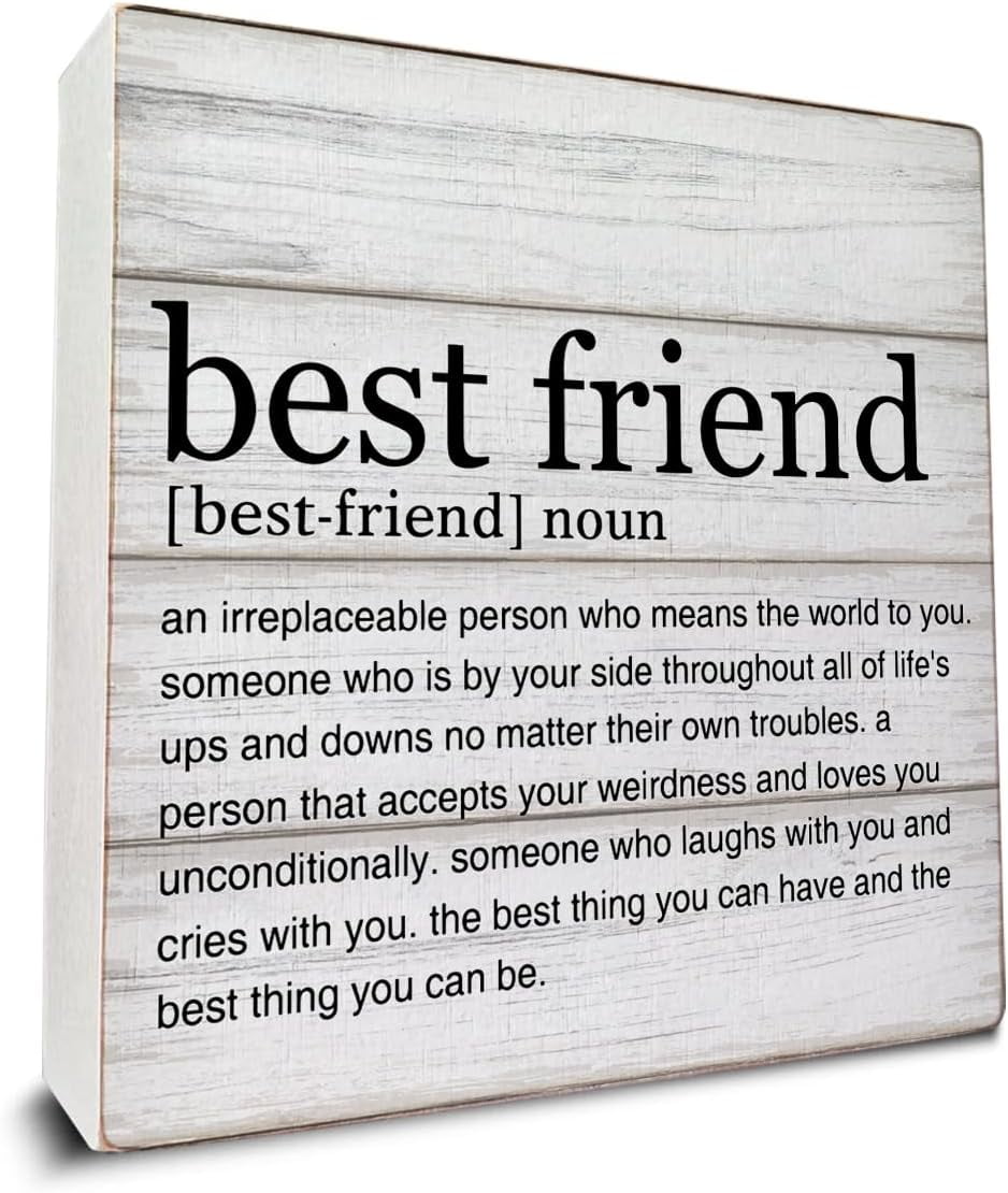Friendship Gift for Best Friend Wooden Box Sign Best Friend Definition ...