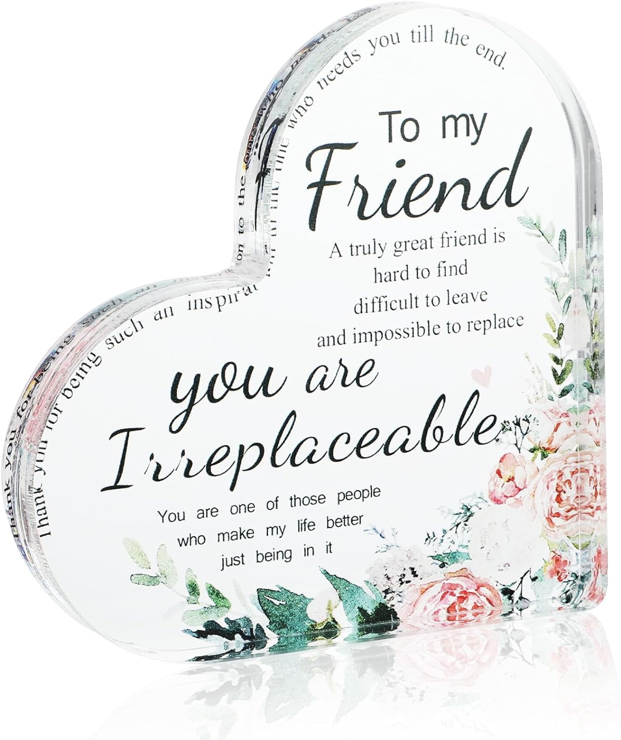 Friendship Gifts Plaque - Acrylic Heart Keepsake for Friends - Walmart.com