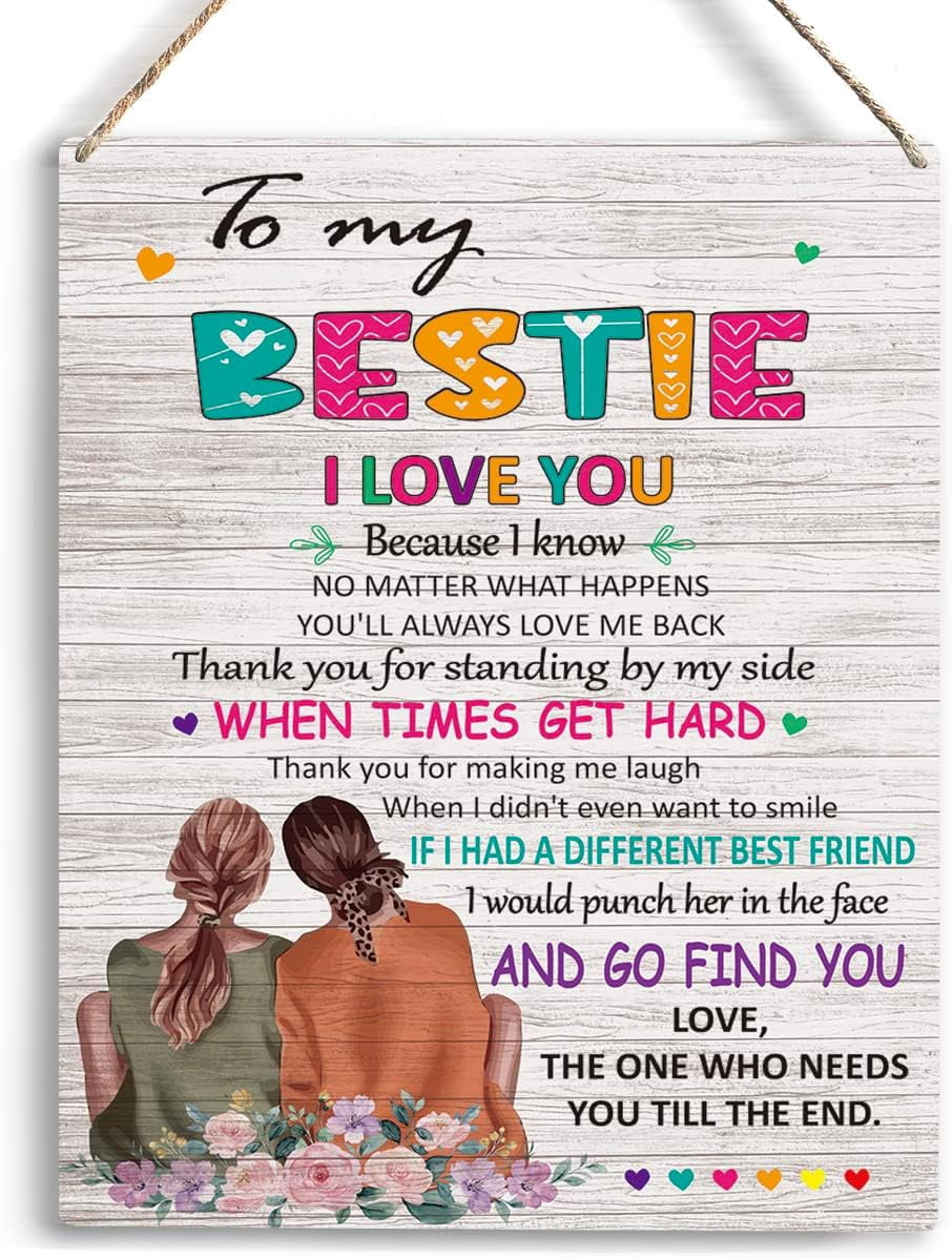 Friendship Gifts for Women Friends To My Bestie Wooden Hanging Sign ...
