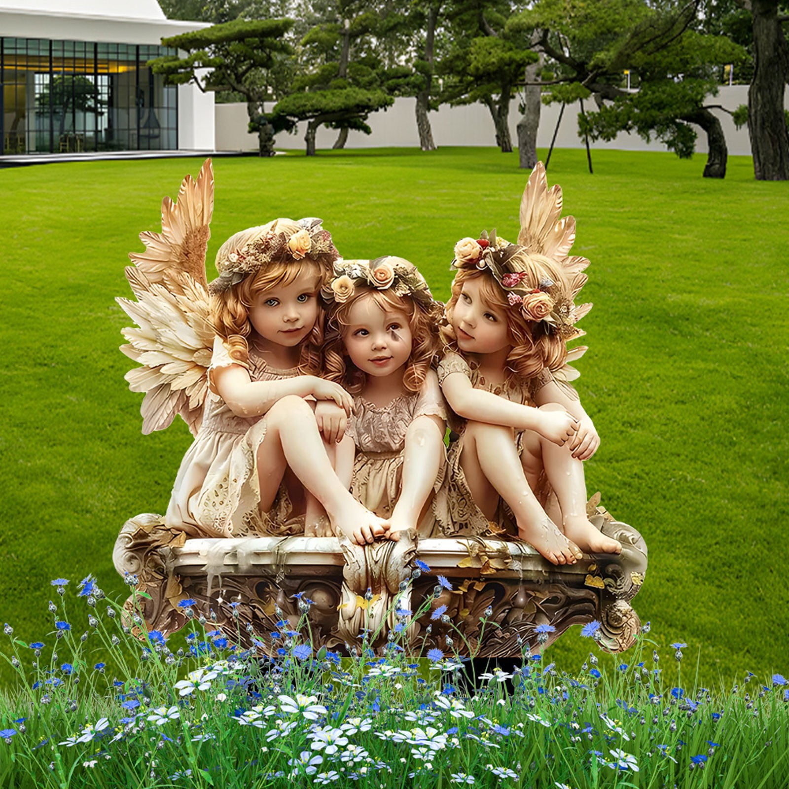 In Friendship Girl Acrylic Decorative Ground Insert Decoration Outdoor ...