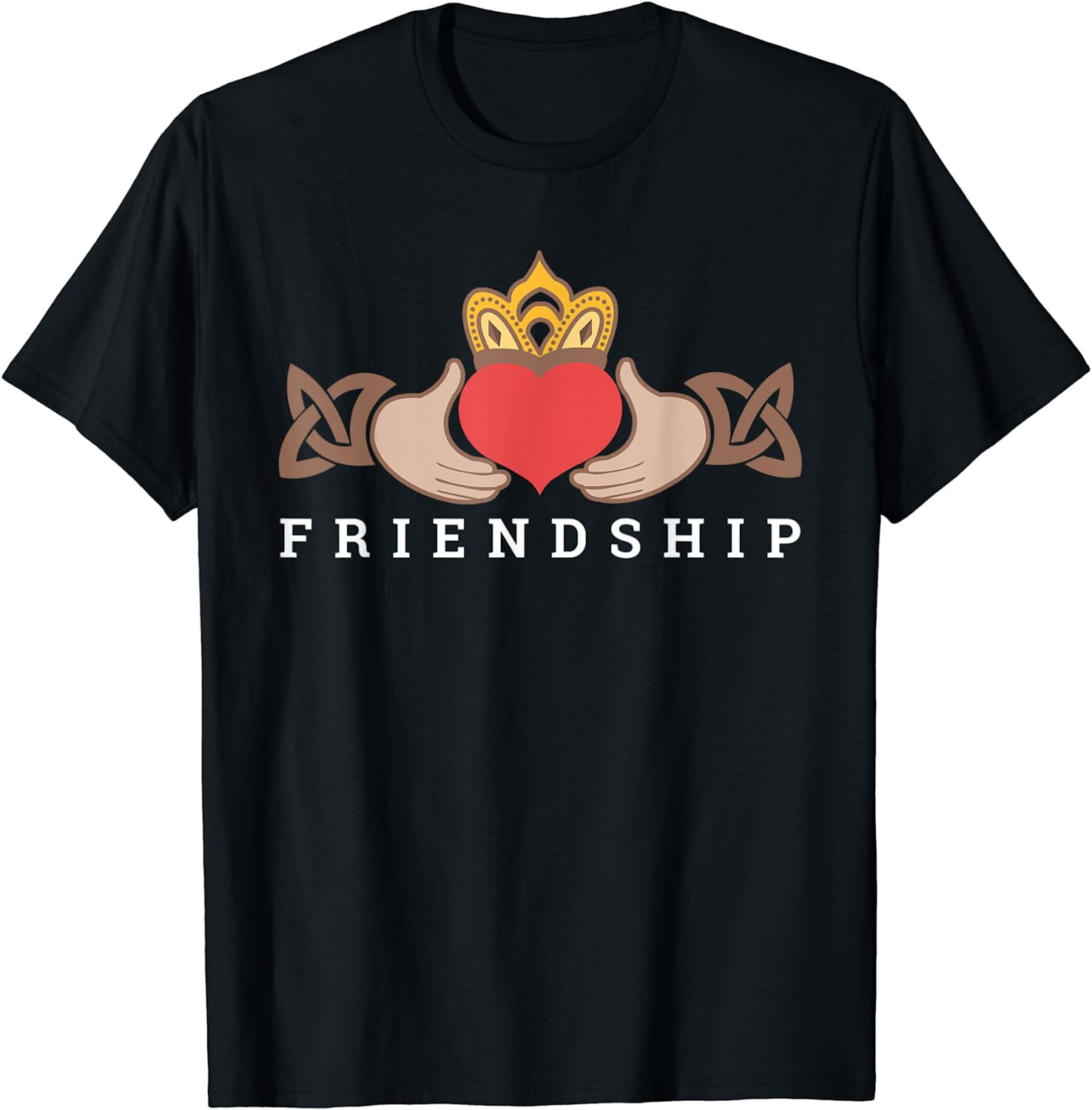 Friendship Irish Symbol Claddagh Love Friendship Loyalty T-Shirt Black ...