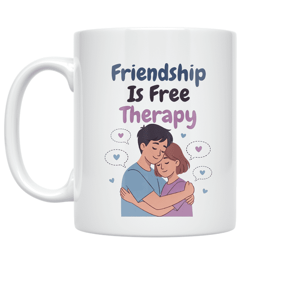 Friendship Is Free Therapy - Mental Health Advocate - 11 oz Ceramic ...