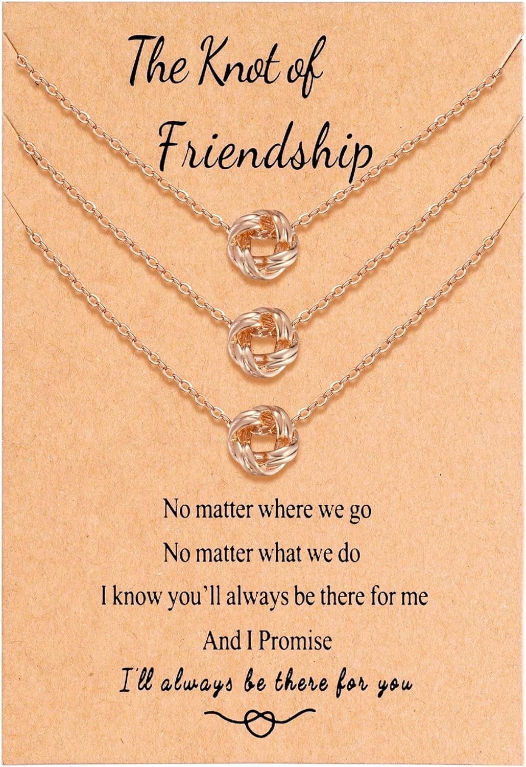 Friendship Knot Infinity Necklace for 2 Best Friend Long Distance ...