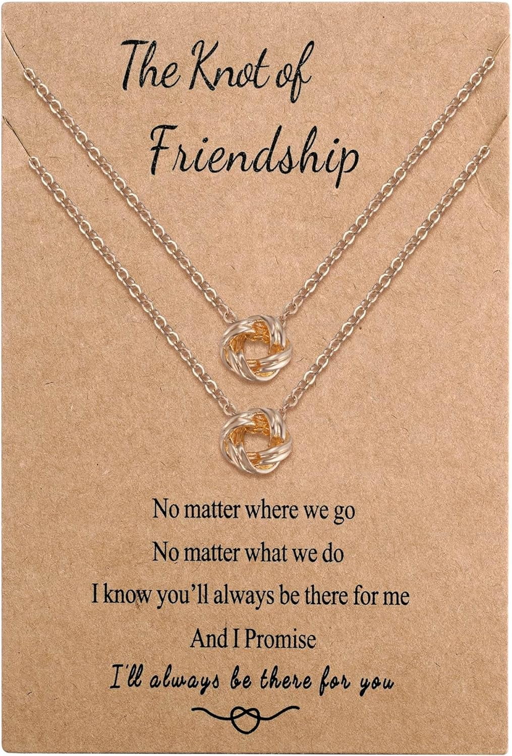 Friendship Knot Infinity Necklace for 2 Best Friend Long Distance ...