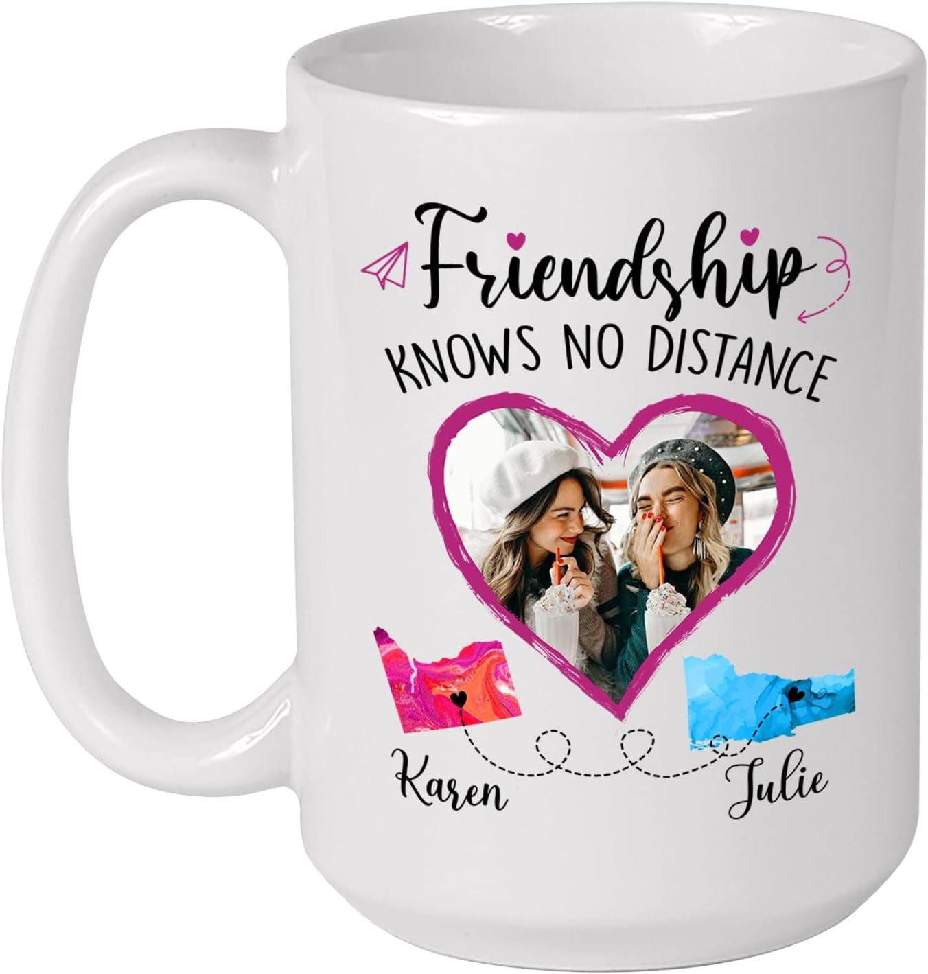 Friendship Knows No Distance Mug, Customized Friendship, Friendship ...