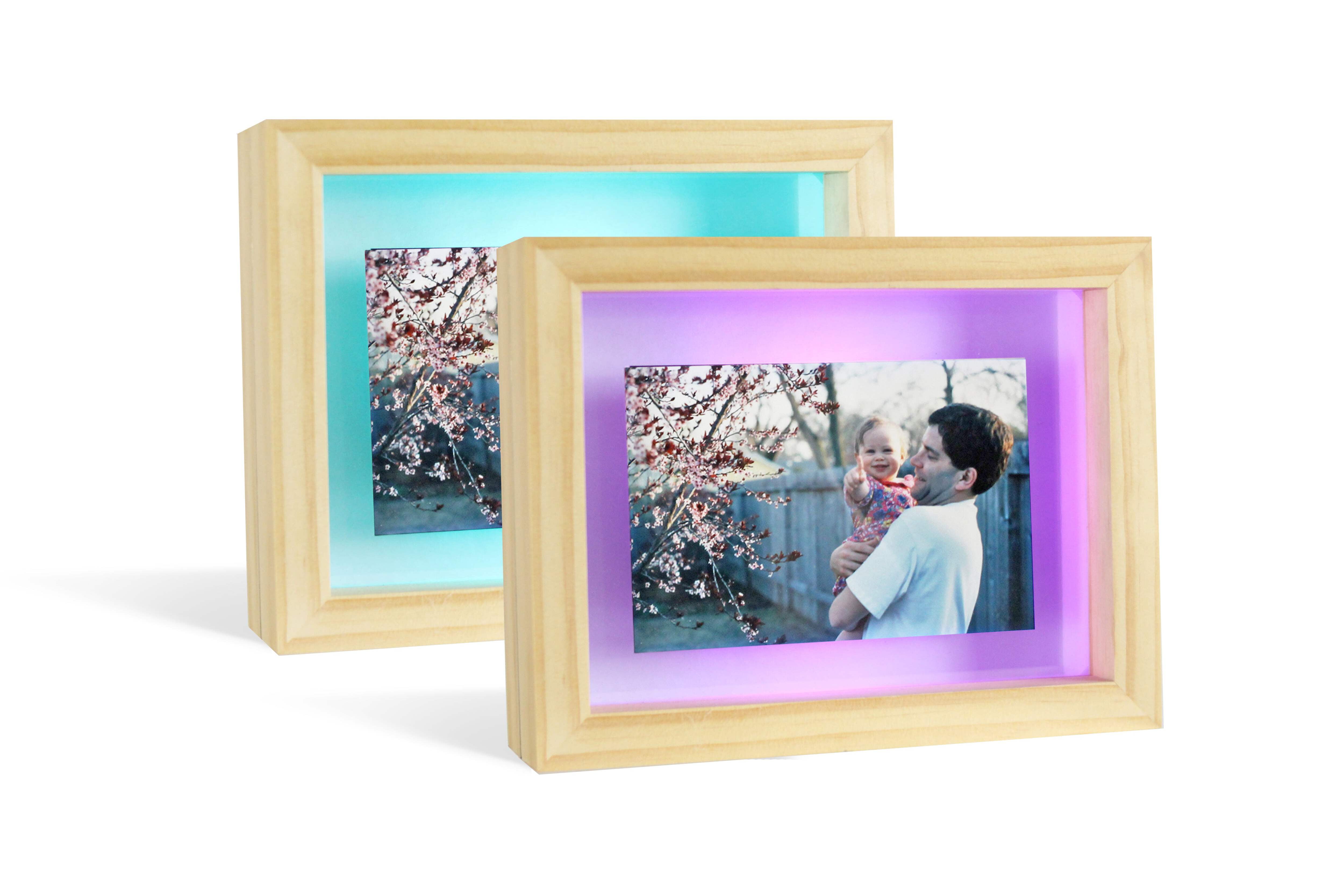Friendship Lamp – Knotty Pine Wood Picture Frame - Wi-Fi Touch Lamp ...