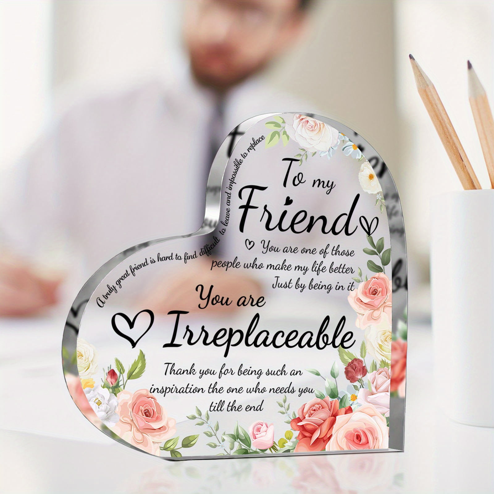 Friendship Memorial Gift Ornament – Acrylic Plaque Table Decor Ornament ...