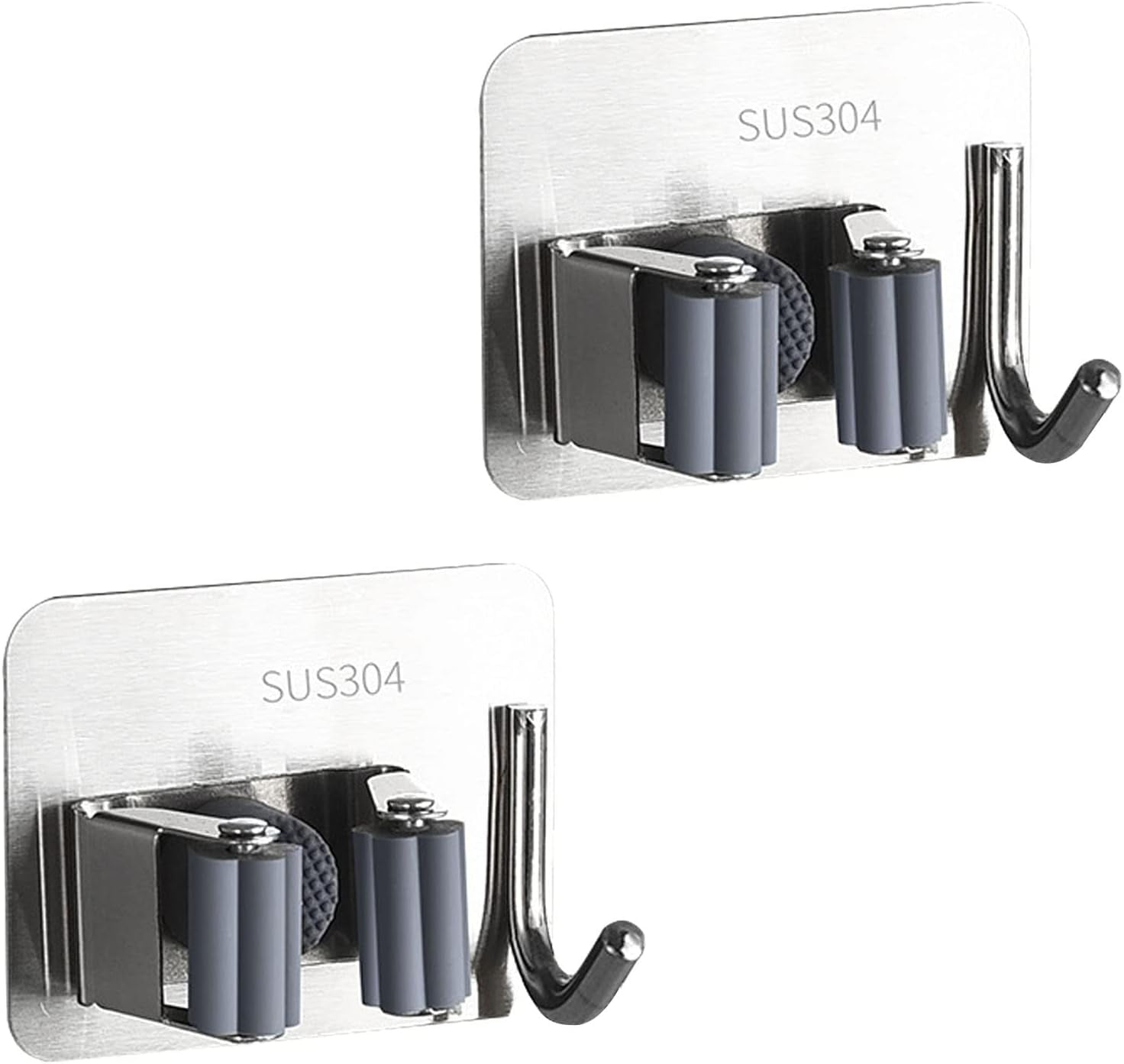 Friendship Mop Broom Holder Wall Mount, Mop Broom Storage Rack, Self ...