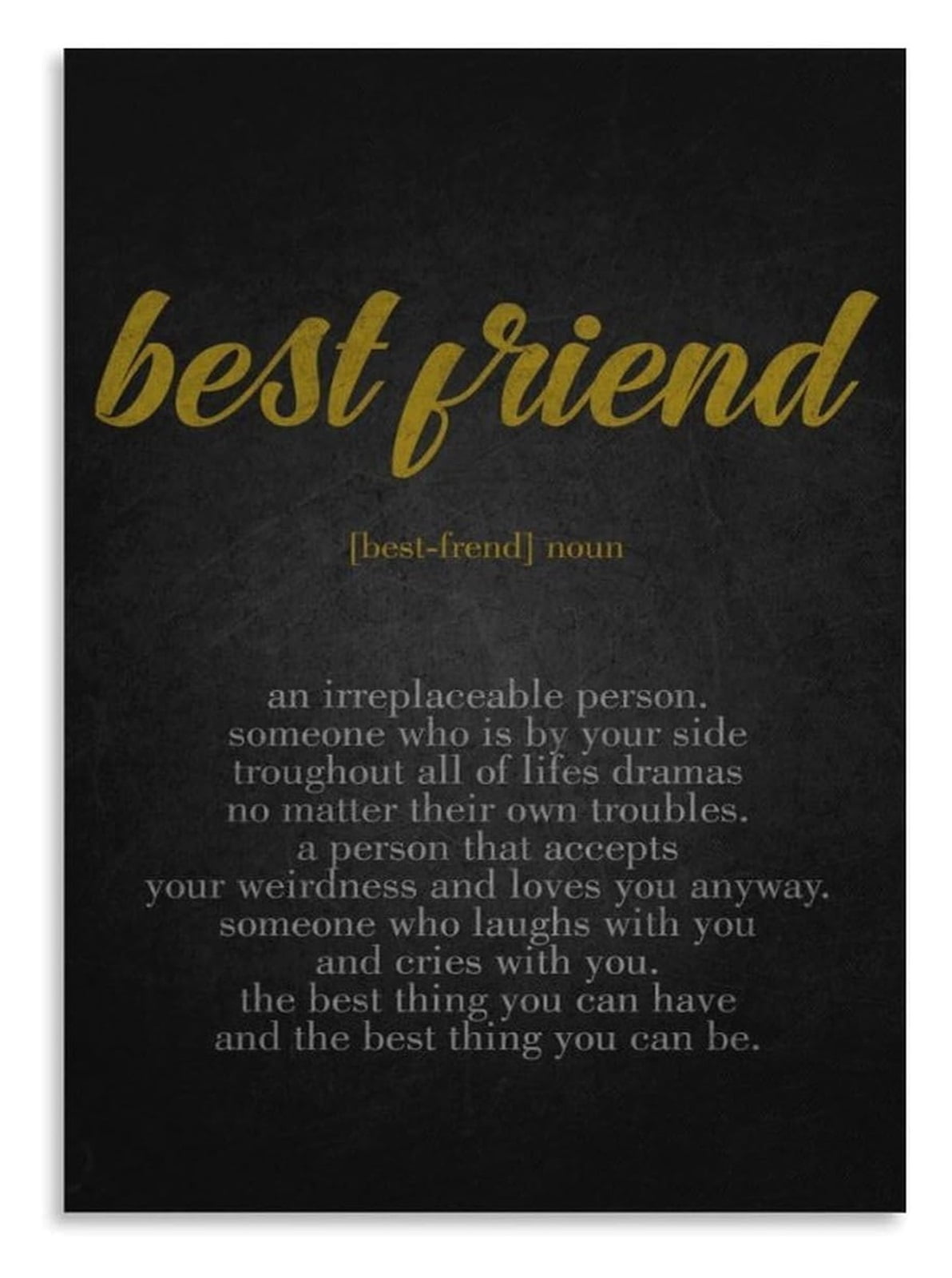 Friendship Motivational Poster - Best Friend Definition Quote Wall Art ...