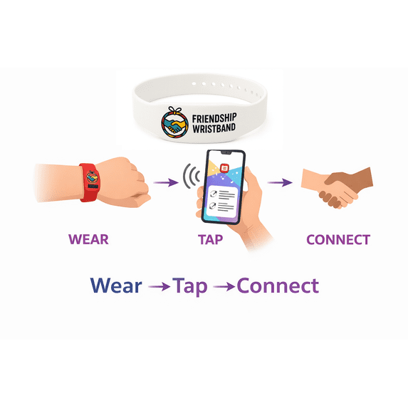 Friendship & Networking NFC Wristband for Teens and Events – Adjustable ...