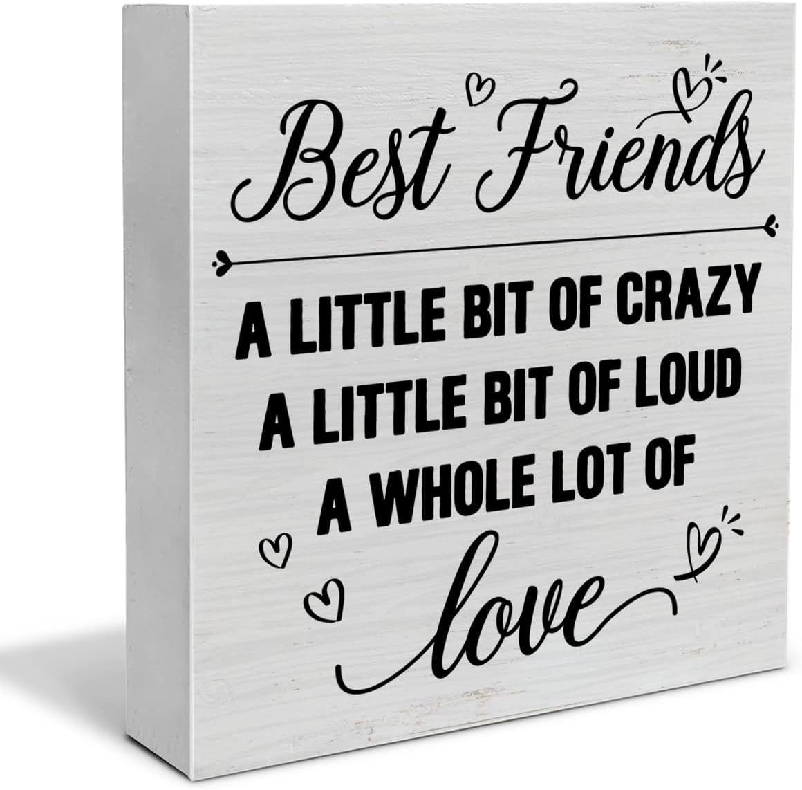 Friendship Quote Decorative Wooden Box Sign Best Friends a Little Bit ...