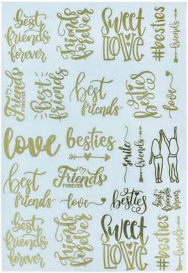 Friendship Quotes Resin Metal Stickers Gold, for Resin Art, JOURNALING ...
