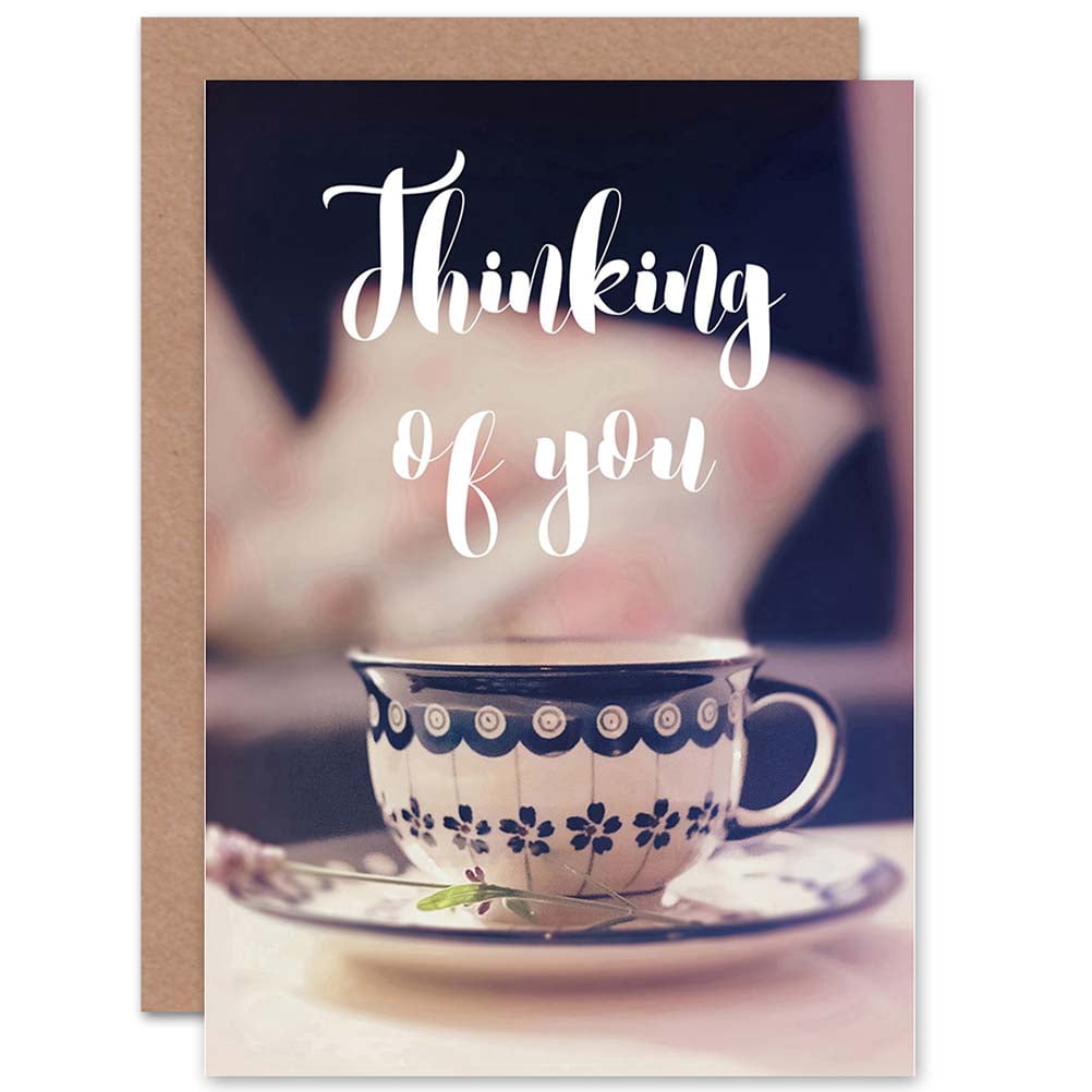 Friendship Thinking of Cuppa Greetings Card Plus Envelope Blank inside ...
