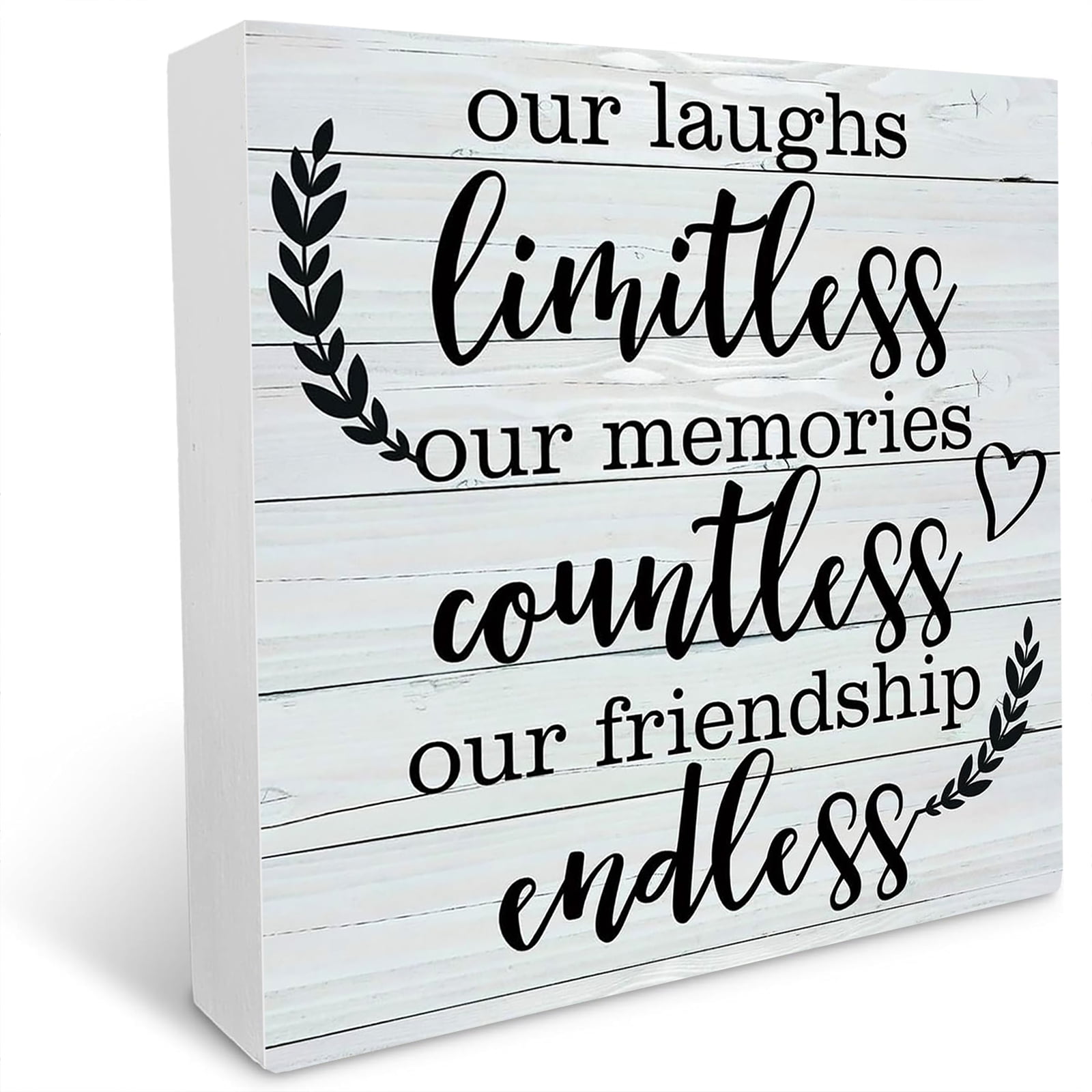 Friendship Wood Box Sign, Our Laughs Limitless Our Memories Countless ...