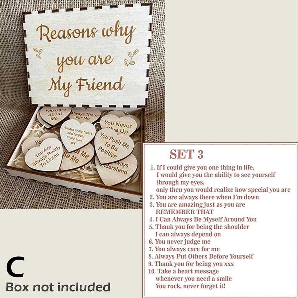 Friendship Wooden Heart Tokens & Box Set - Personalized DIY Anniversary ...